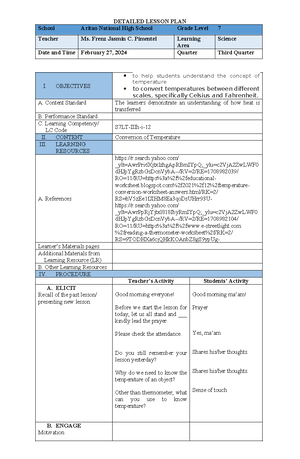 LP- Mutations - REVIEW - DETAILED LESSON PLAN School Aritao National ...