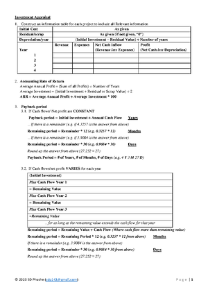 Pro Forma Statements Notes - Summary - Pro-forma Statement of ...