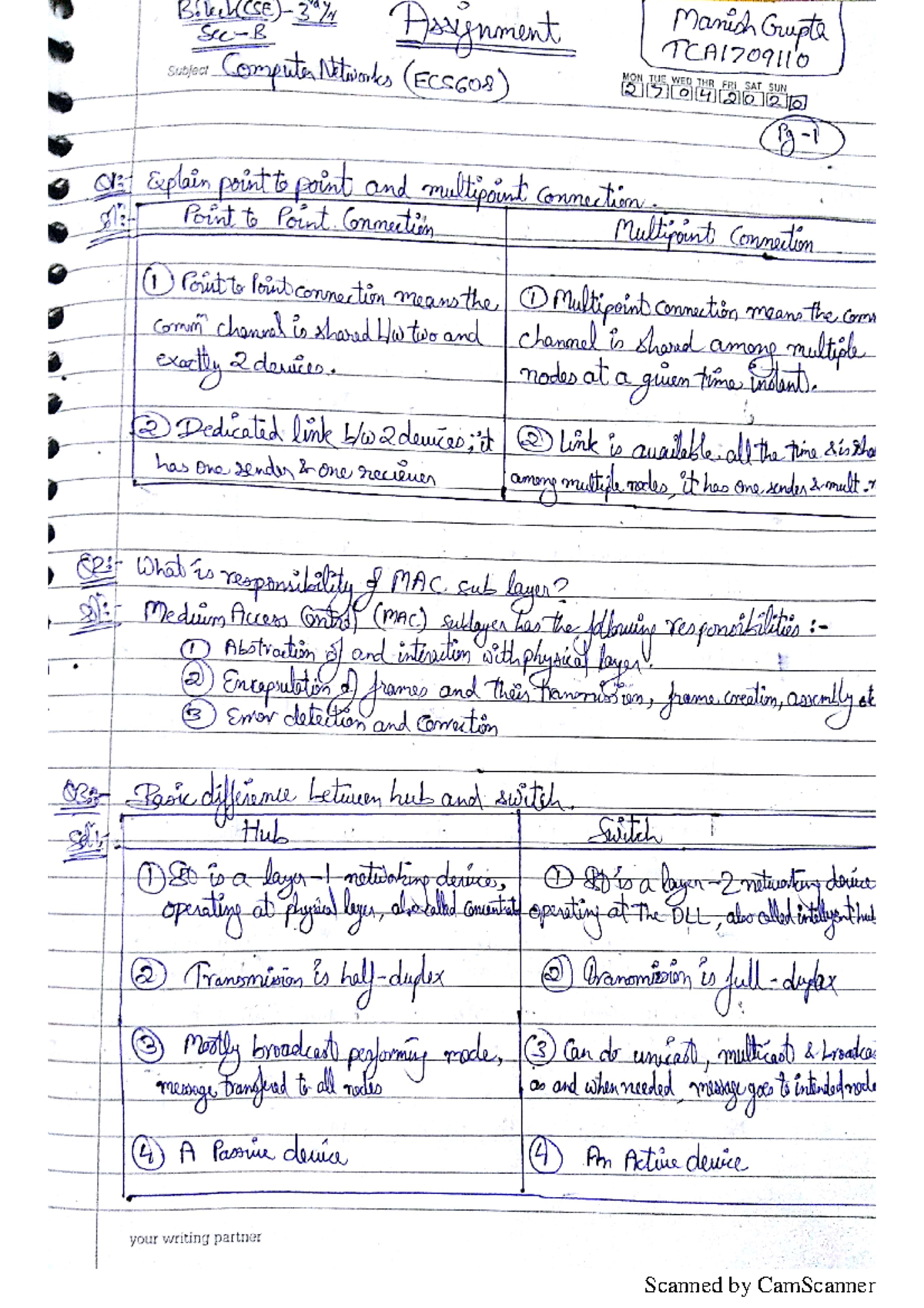 Computer Networks Assignment (ECS608) - Manish Gupta - TCA1709110 - C ...