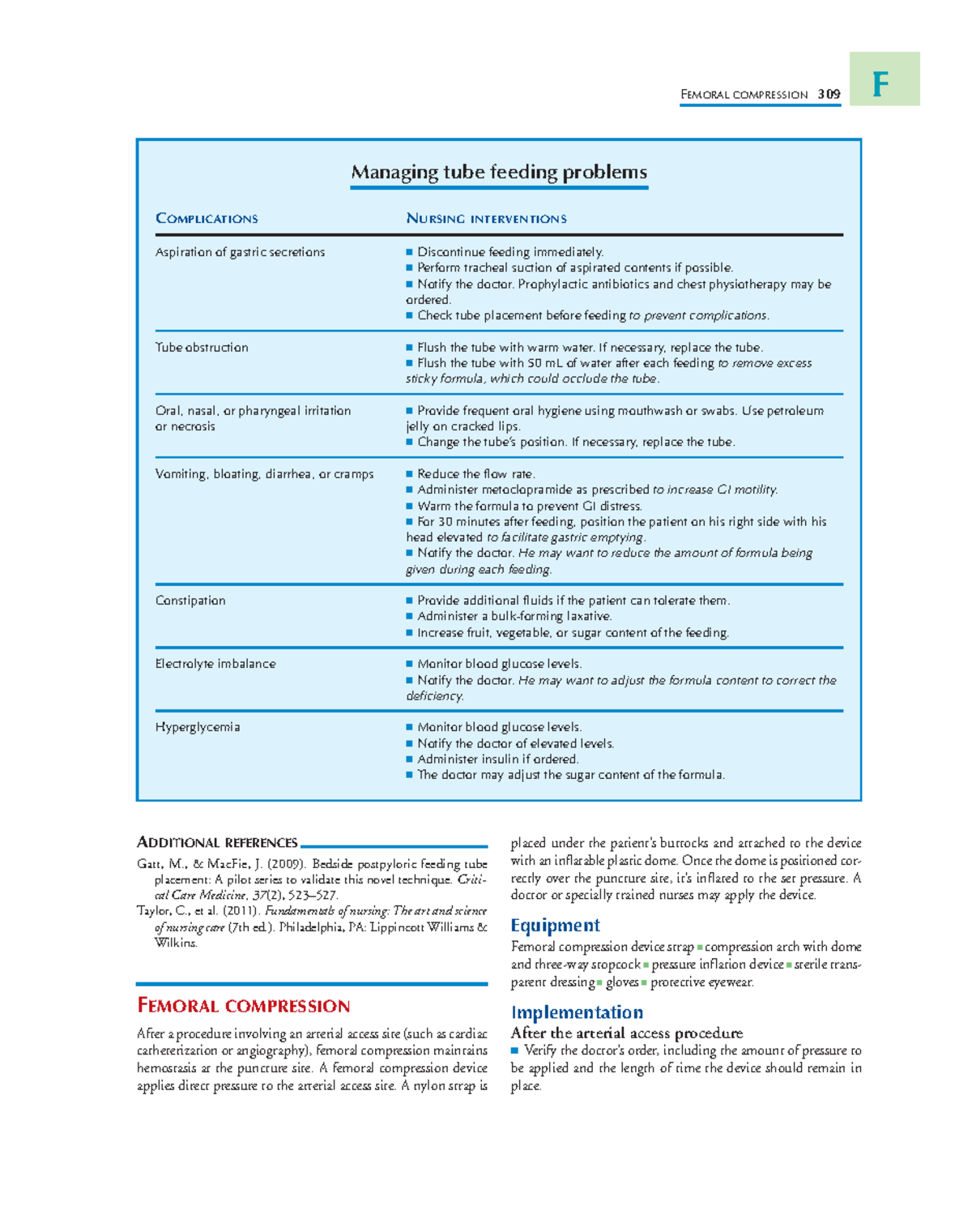 Nursing procedures 78 - FEMORAL COMPRESSION 309 F ADDITIONAL REFERENCES ...