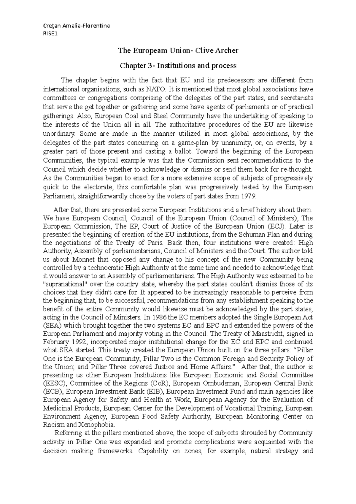 Summary 7 April - Crețan Amalia-Florentina RISE The Europeam Union ...