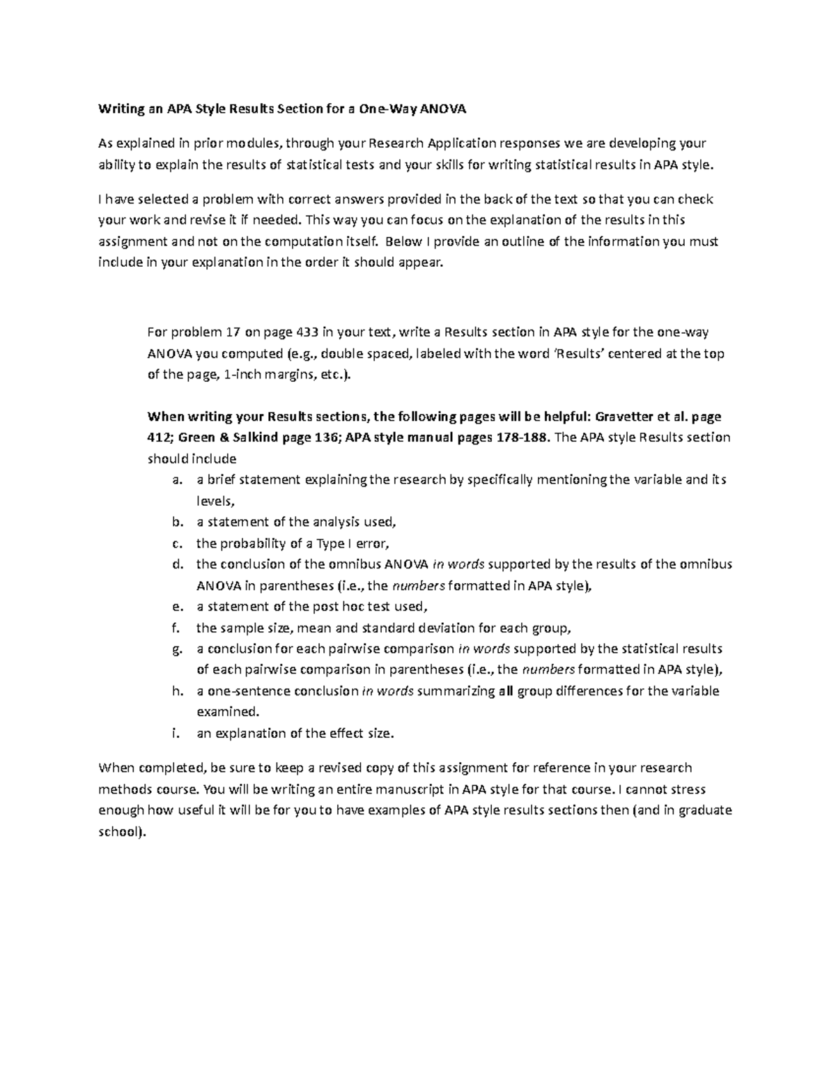 Research Application One Way Anova-1 - Writing an APA Style Results ...
