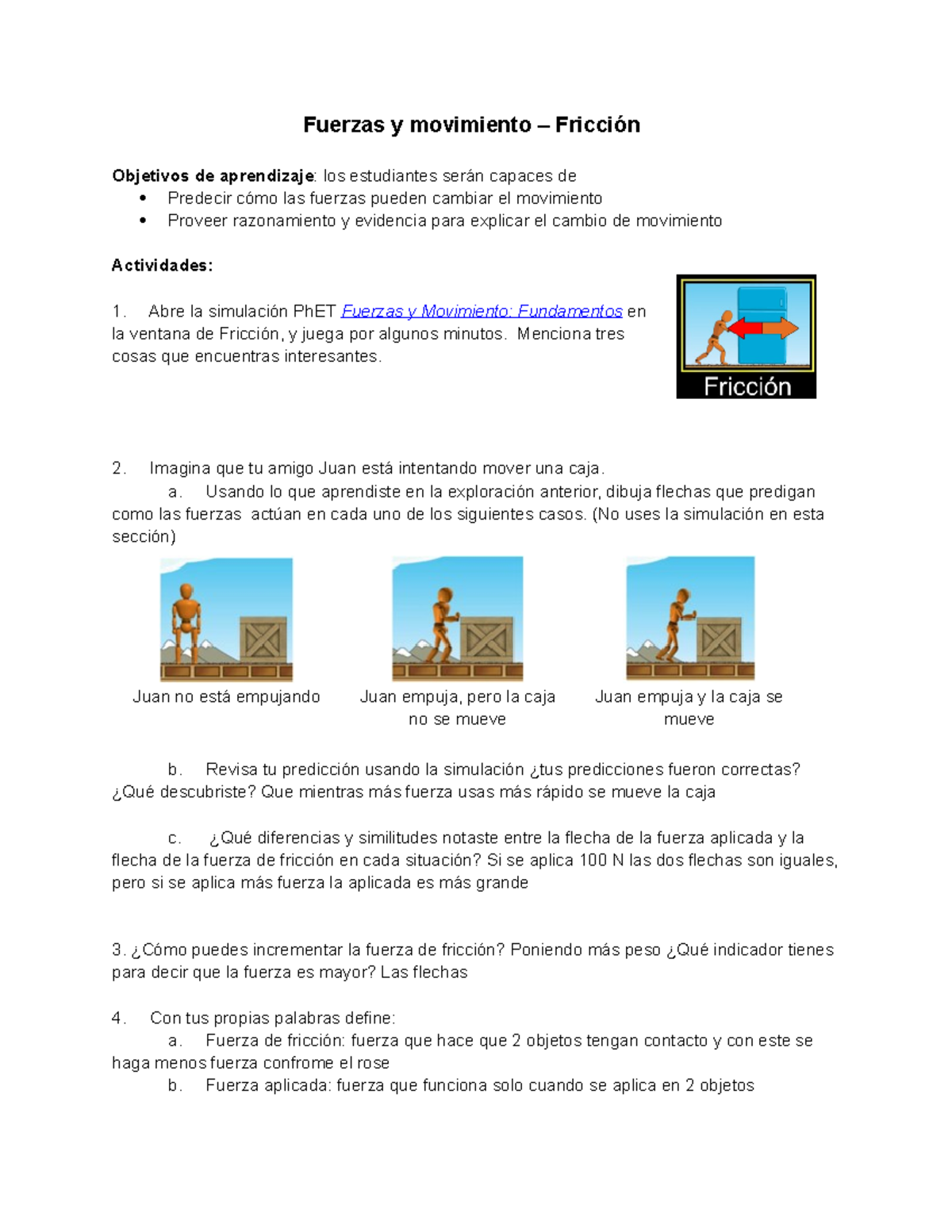 Fuerzas y Movimiento - Fricción - Fuerzas y movimiento – Fricción ...