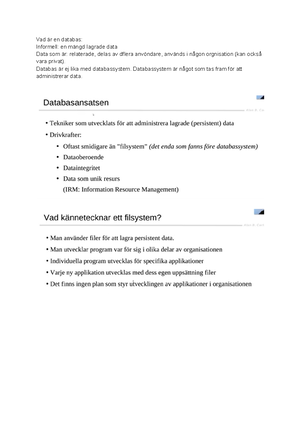 [Solved] Hur hanteras bst motstnd frn medarbetare under implementering av - Databases (DIT620 ...