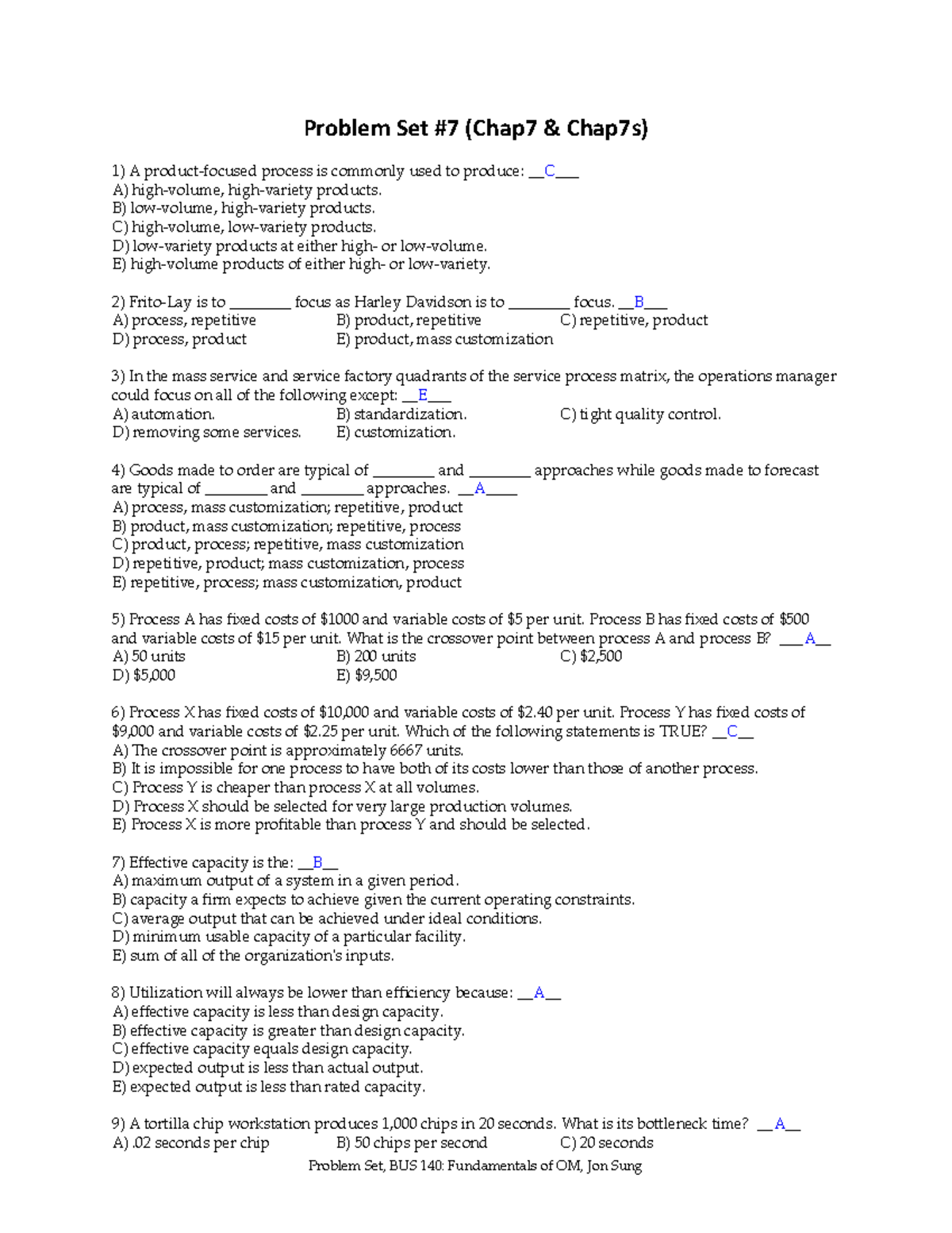Copy of Prob Set 7 Chap7 Chap7S Answers - Problem Set #7 (Chap7 ...