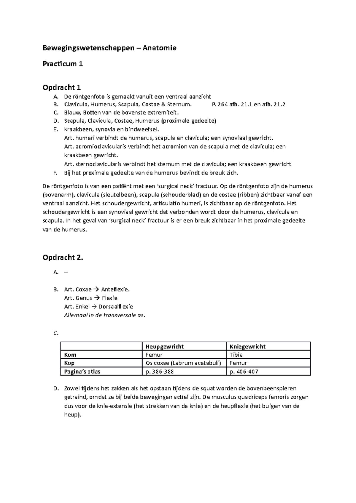Bewegingswetenschappen - Anatomie (Houding- & Bewegingsapparaat ...