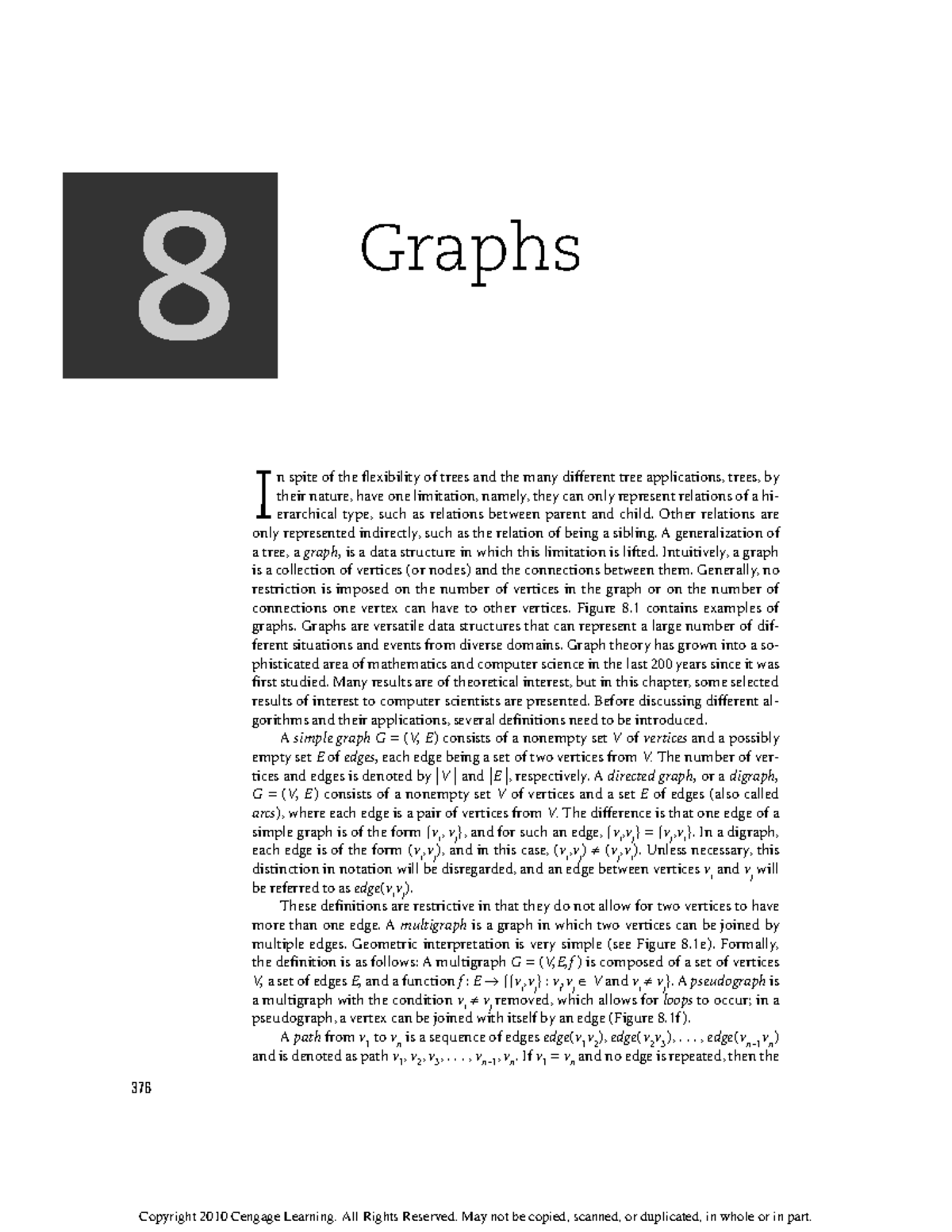 Chapter -4- ( Graphs) - ……. - 376 I n spite of the flexibility of trees and the many different ...