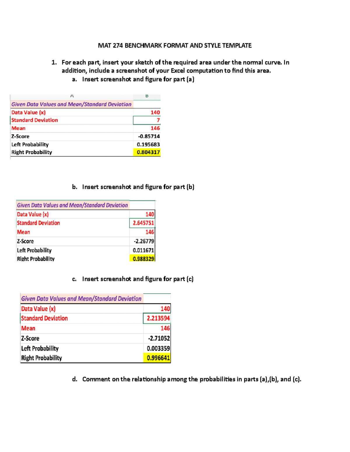 MAT 274 Benchmark Format AND Style Template - MAT 274 BENCHMARK FORMAT ...