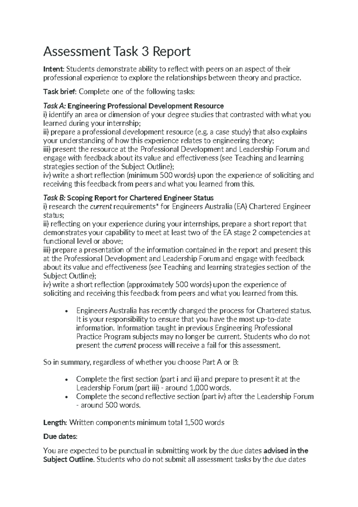 Assessment Task 3 Report - Assessment Task 3 Report Intent: Students ...