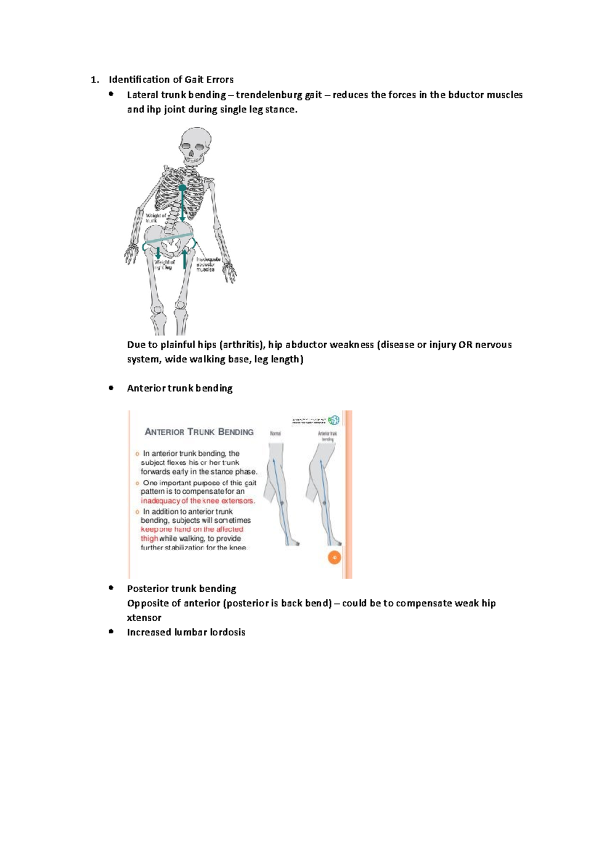 Identification of Gait Errors - Due to plainful hips (arthritis), hip ...