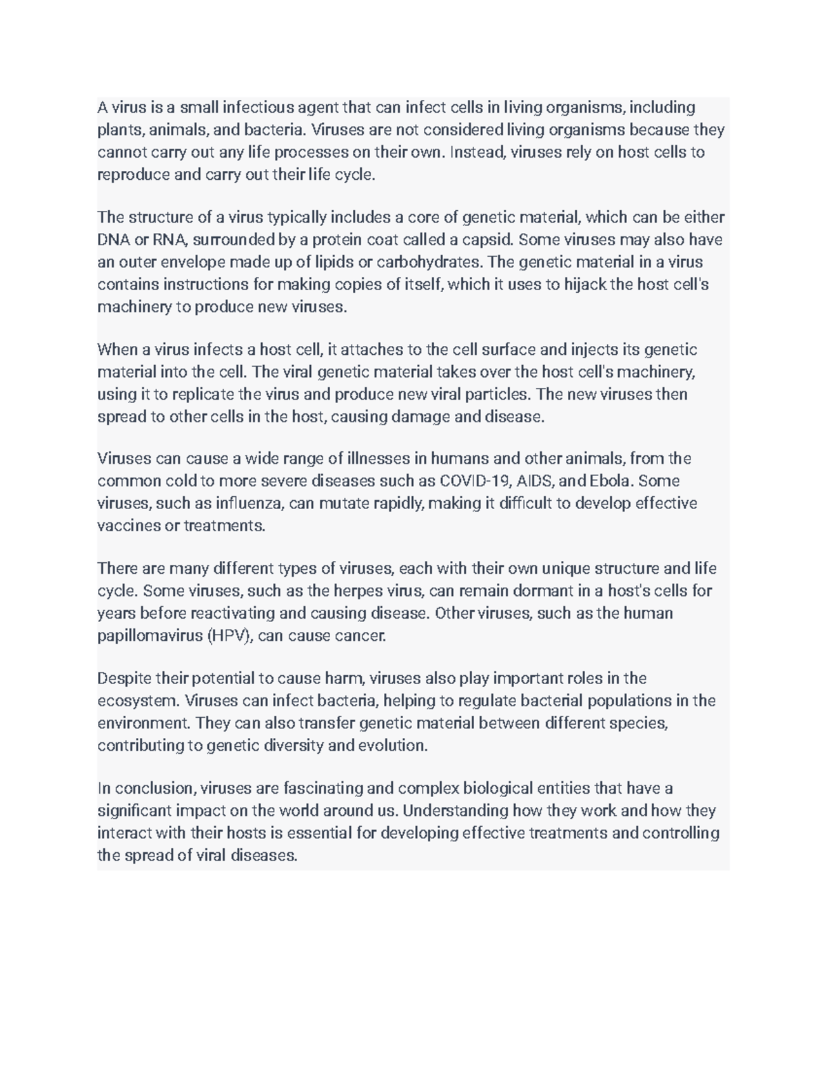 Viruses in biology - A virus is a small infectious agent that can ...