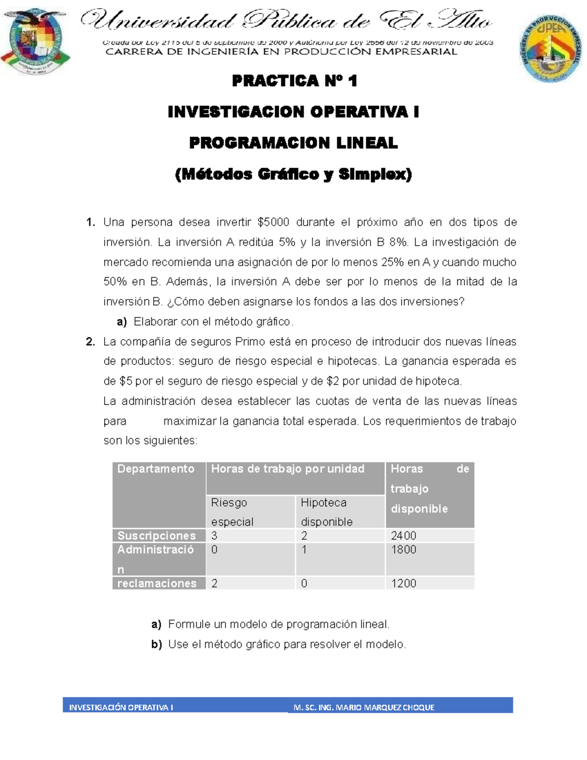 Práctica 1 IOI PL I2023 - practica 1 - PRACTICA Nº 1 INVESTIGACION ...