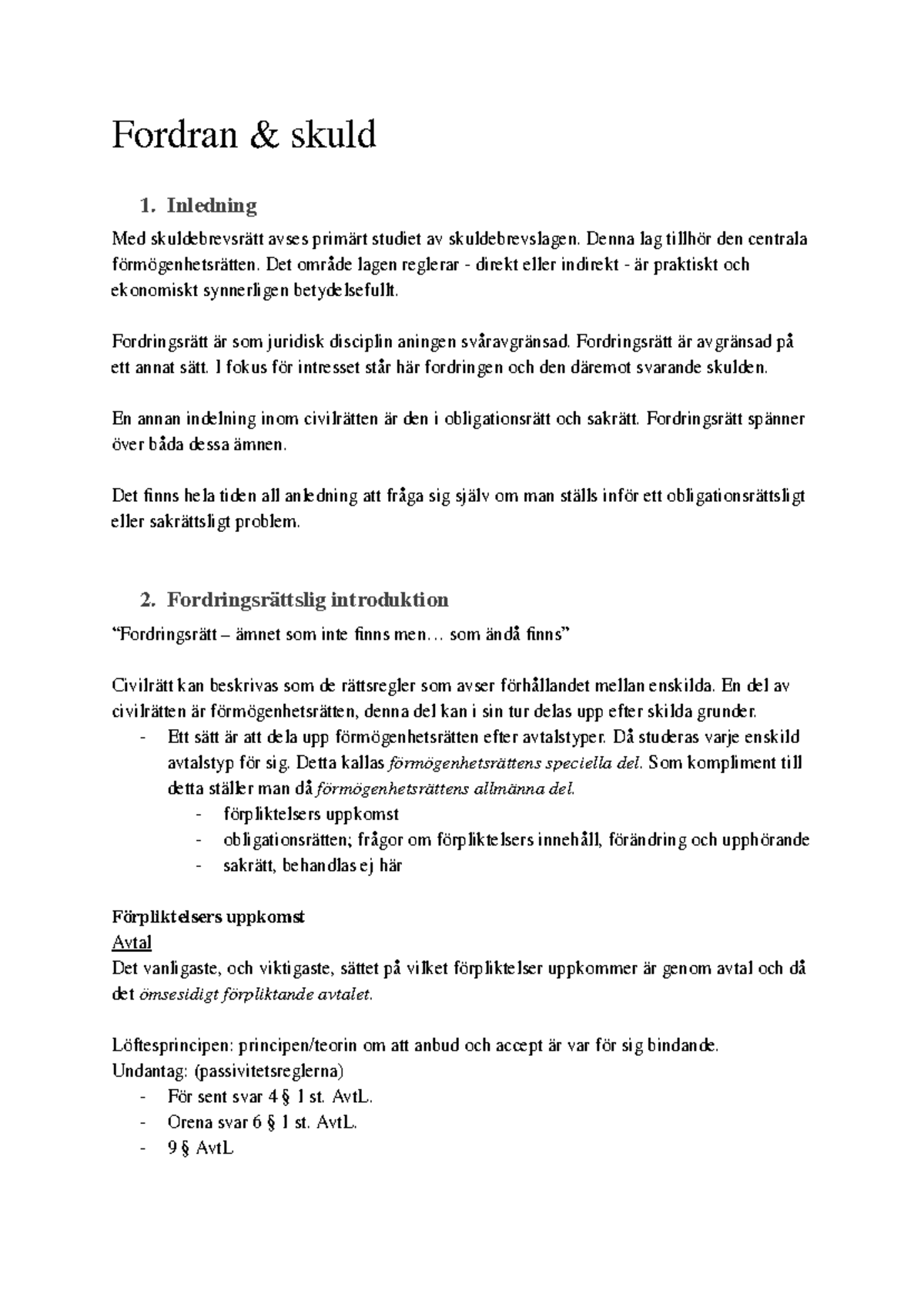 Fordran & skuld HT23 - Google Dokument - Fordran & skuld 1. Inledning ...