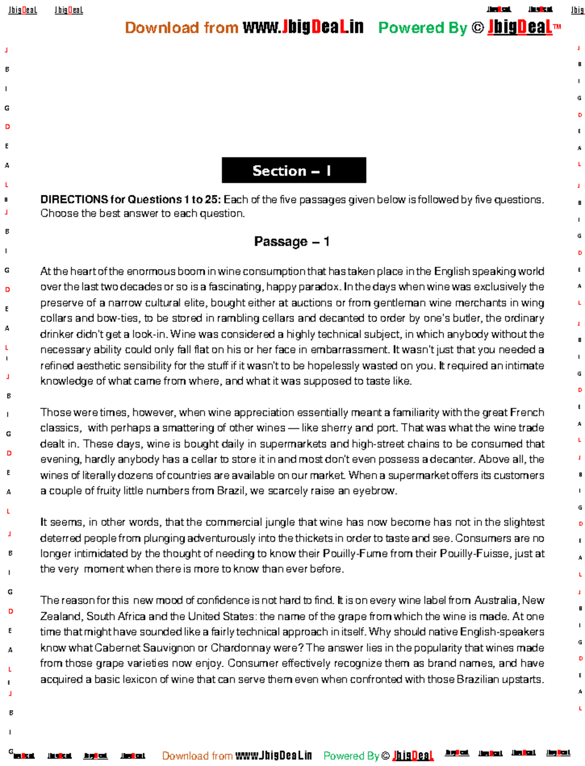 MBA Sample Paper 1 - Lecture notes 2 - JbigDeaL JbigDeaL JbigDeaL ...