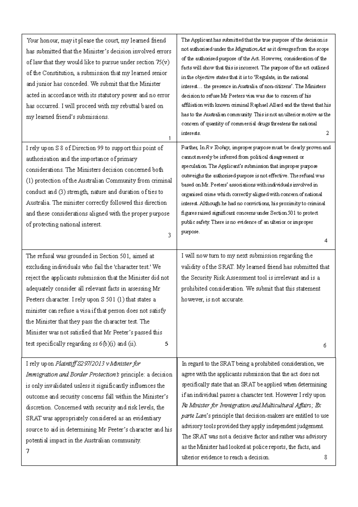 Rebuttals - rebuttal for moot assessment - Your honour, may it please ...