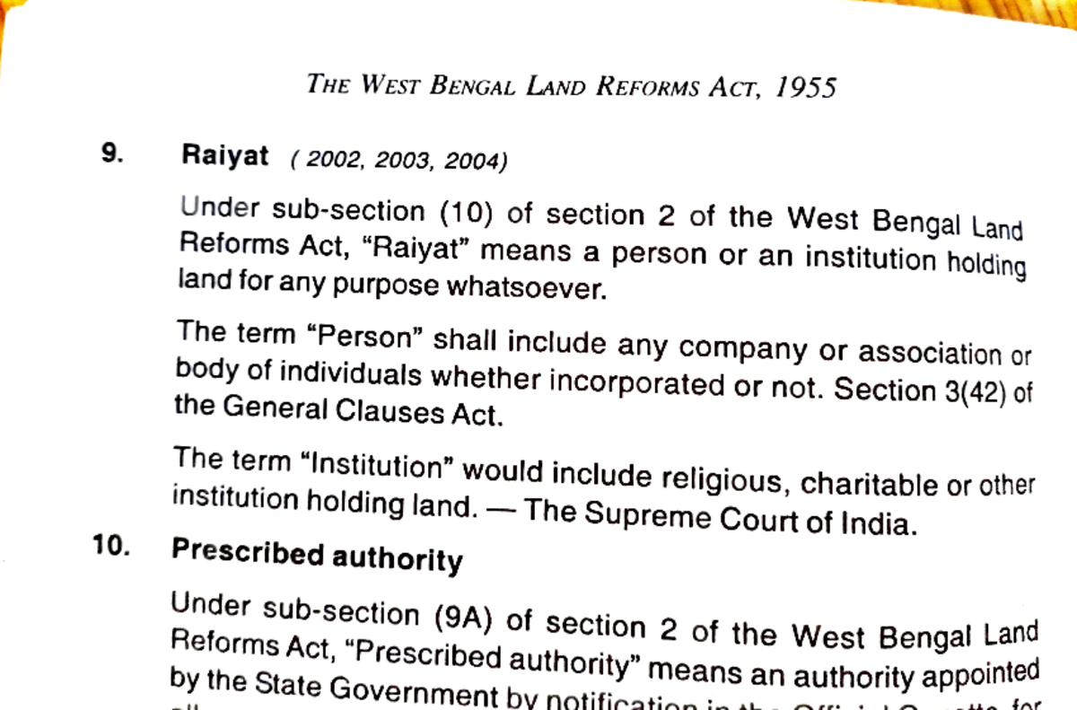 Answer for land law - Notes on land law of Kolkata - Ba llb - Studocu