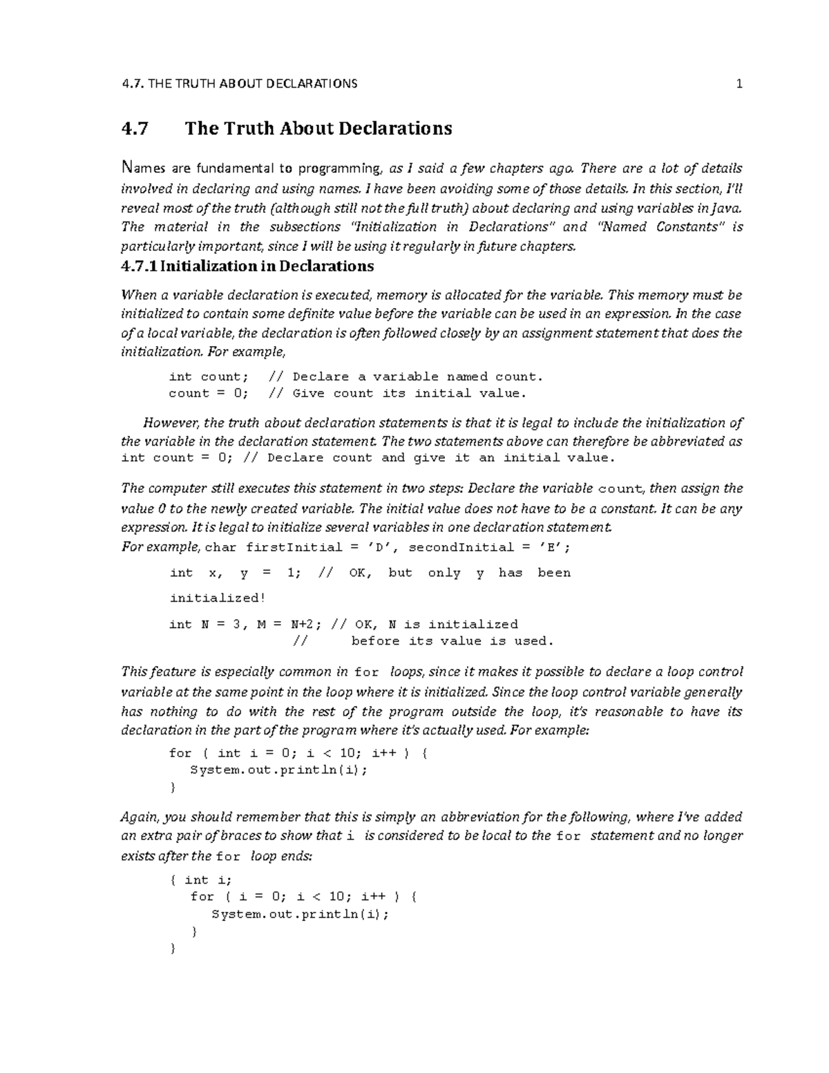 Parmeter 4 - notes - 4 The Truth About Declarations Names are ...