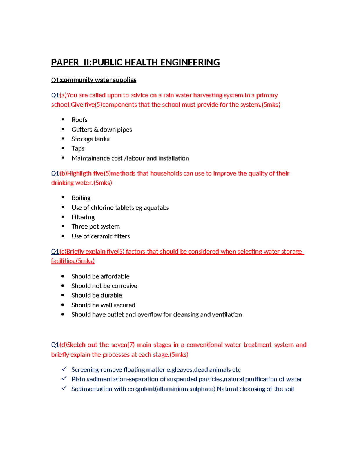 Paper II ( public health engineering ) - PAPER II:PUBLIC HEALTH ...