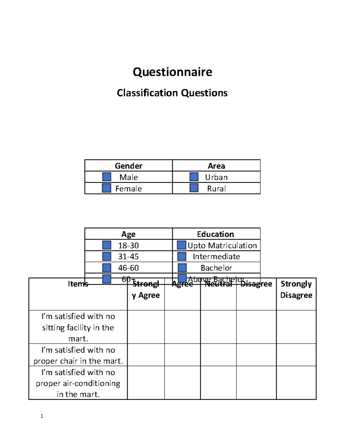 Questionnaire - Marketing reserch for customer reviews - Questionnaire ...