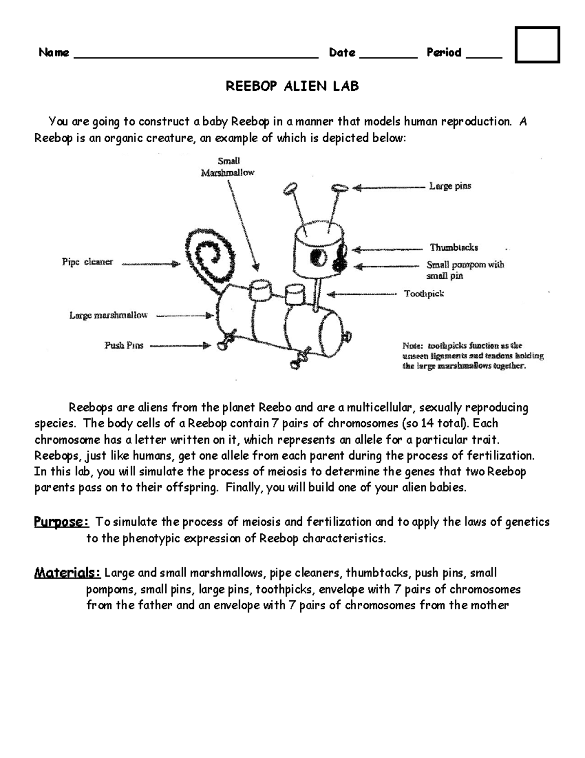 Reebop Lab ABIO - abc - Name __________________________________ Date ...
