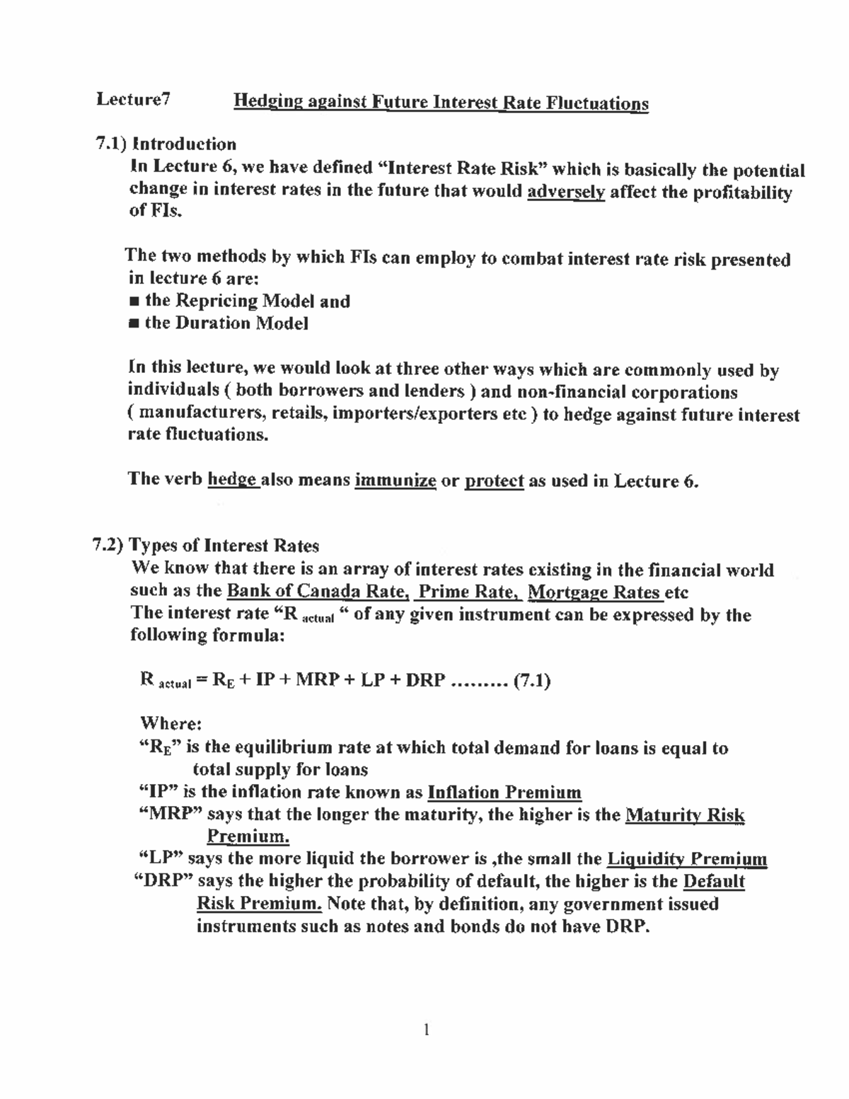 Lecture 07 - Slides week 7 - FINA 481 - Studocu