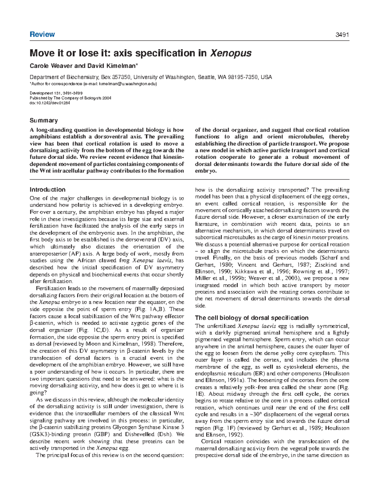 Weaver and Kimelman 2004 - 3491 Introduction One of the major ...
