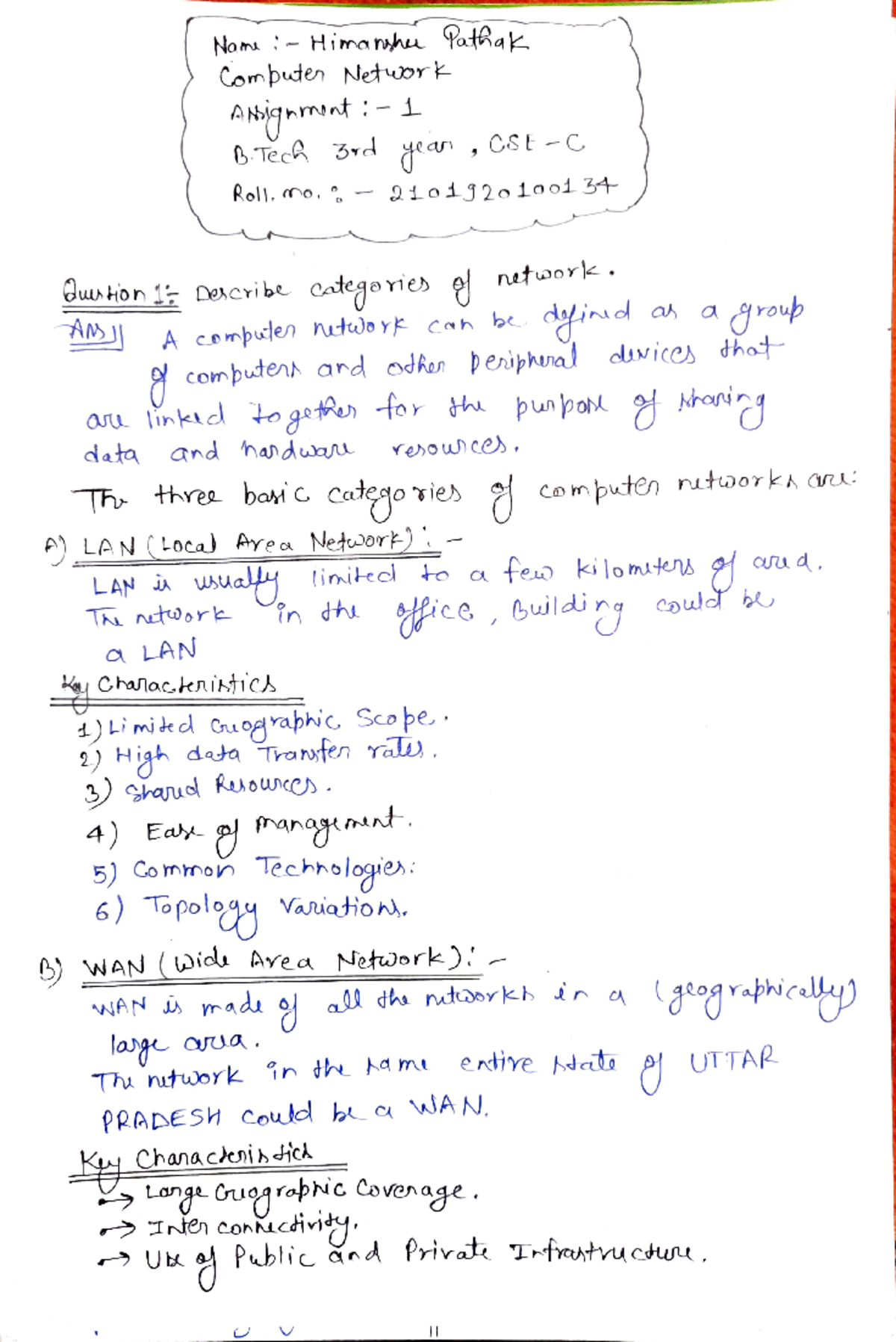 CN assignment 1 - b.tech - Studocu