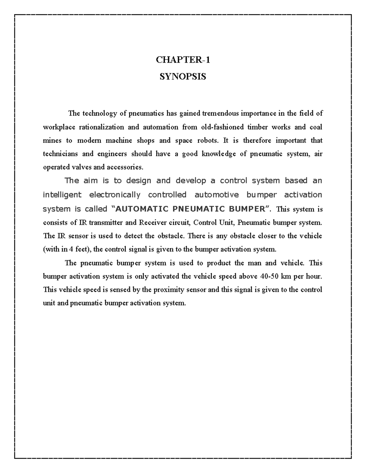 Project Automatic Pneumatic Bumper- Mechanical Engineering Project ...