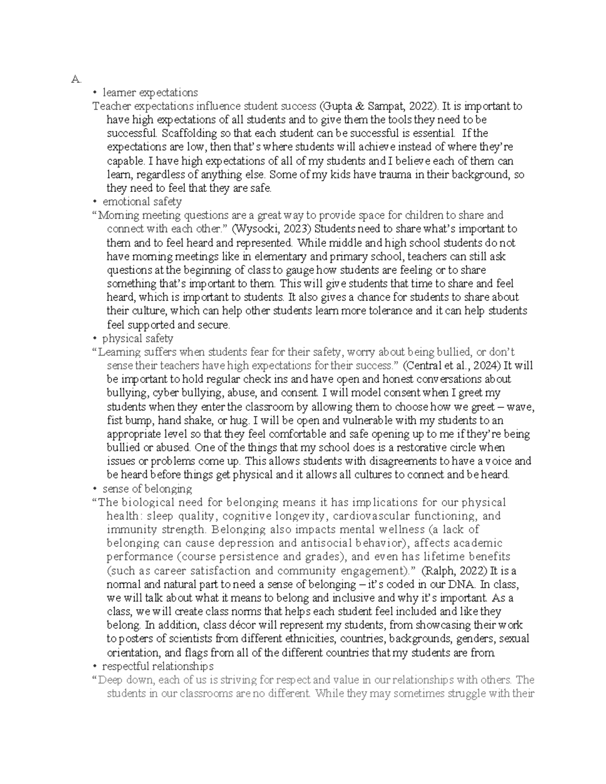 Task 1 - task 1 - A. learner expectations Teacher expectations ...