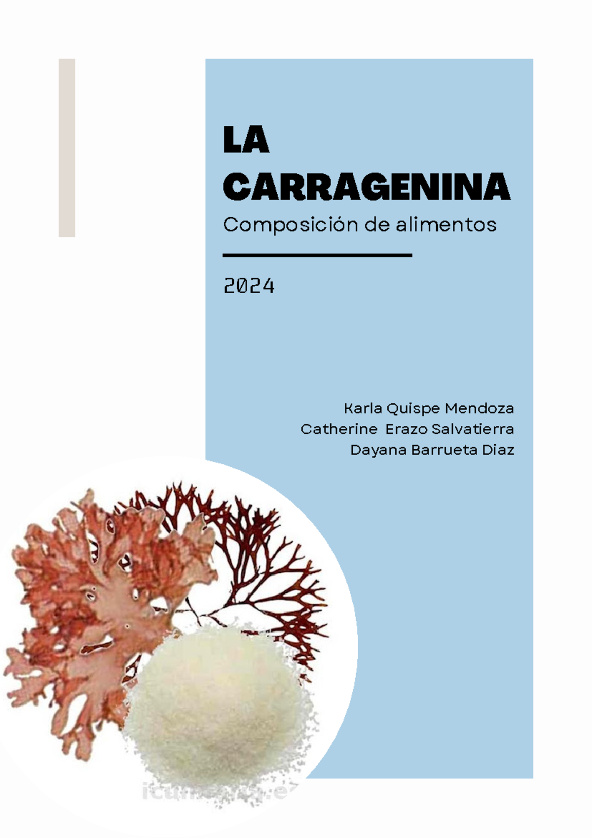La carragenina 21 - Bases Biológicas - LA CARRAGENINA Composición de ...