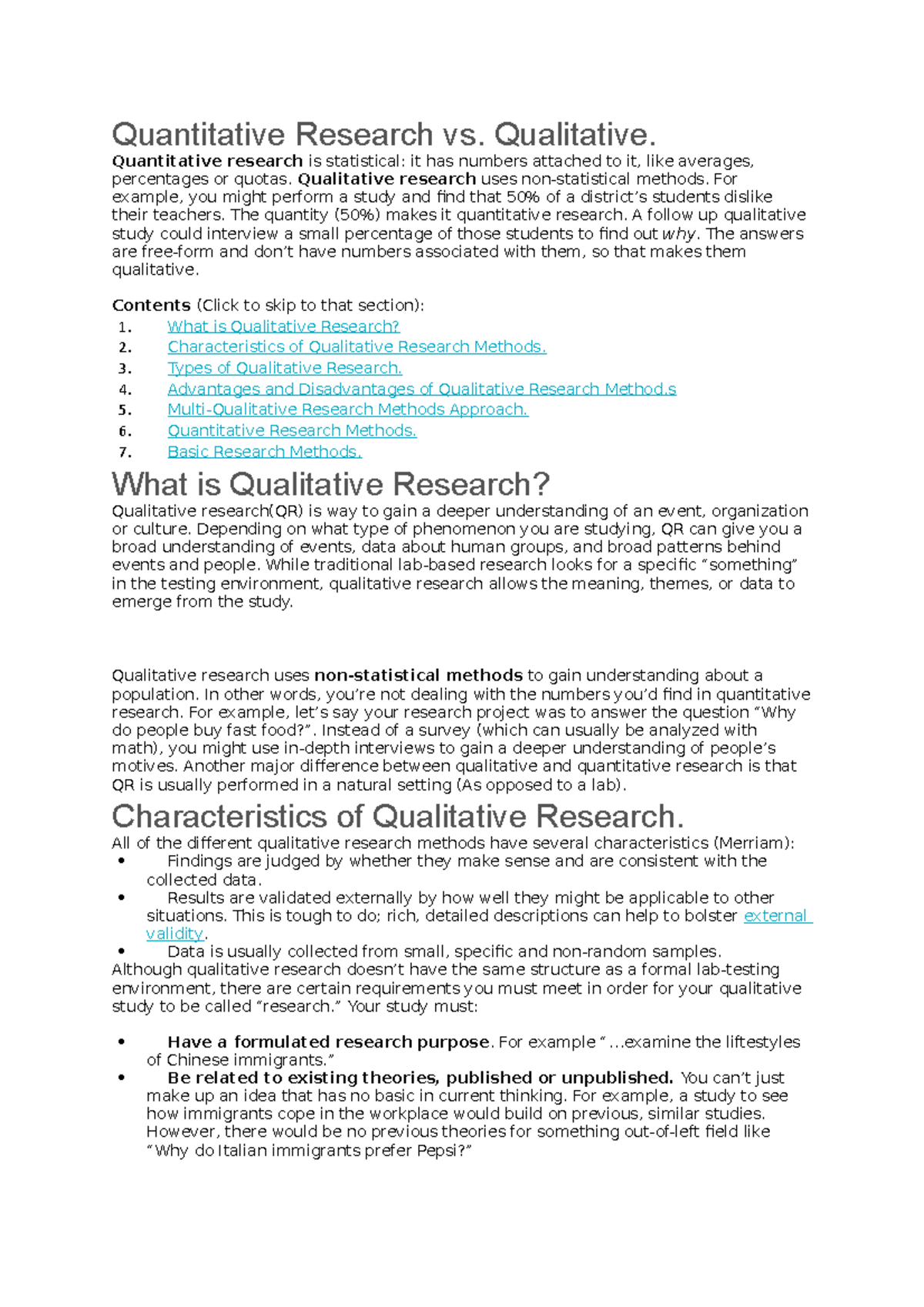 Quantitative Research vs - Qualitative. Quantitative research is ...