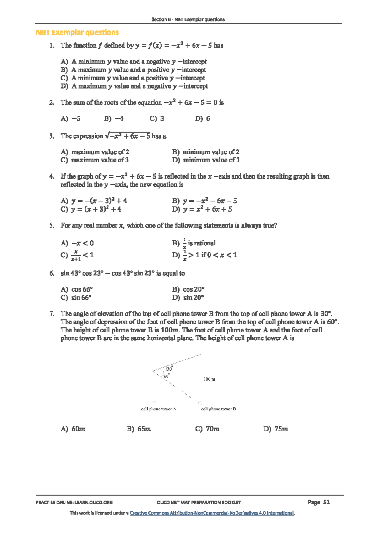 Olico NBT Practise Questions - Studocu