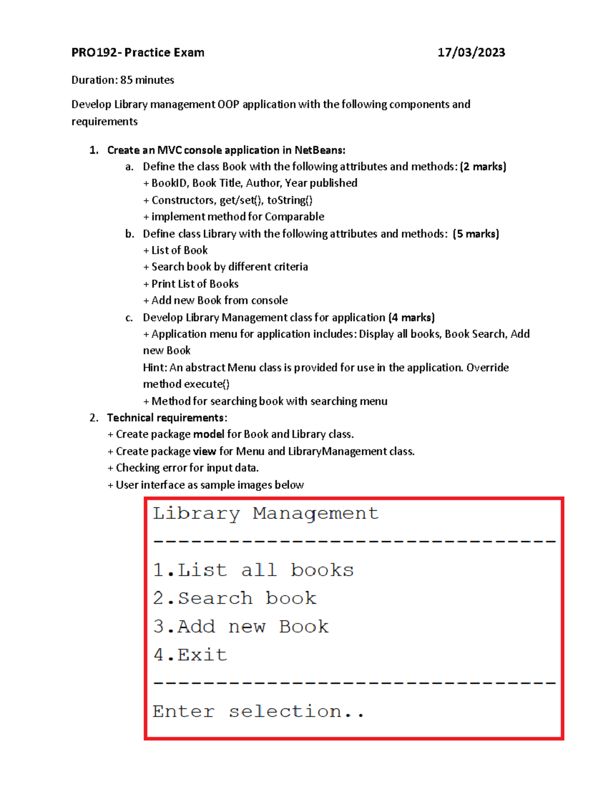 PE SP23 - this document very good - PRO192- Practice Exam 17/03 ...