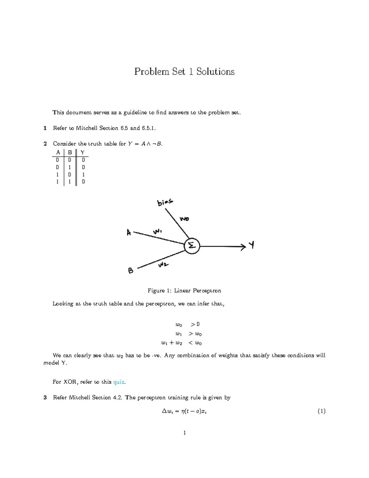 Problem Set 1 soln - Problem Set 1 Solutions This document serves as a guideline to find answers ...