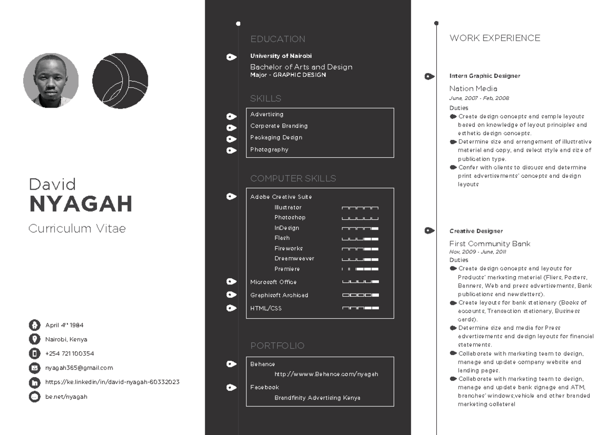 Resume of Myself - WORK EXPERIENCE Intern Graphic Designer Nation Media ...