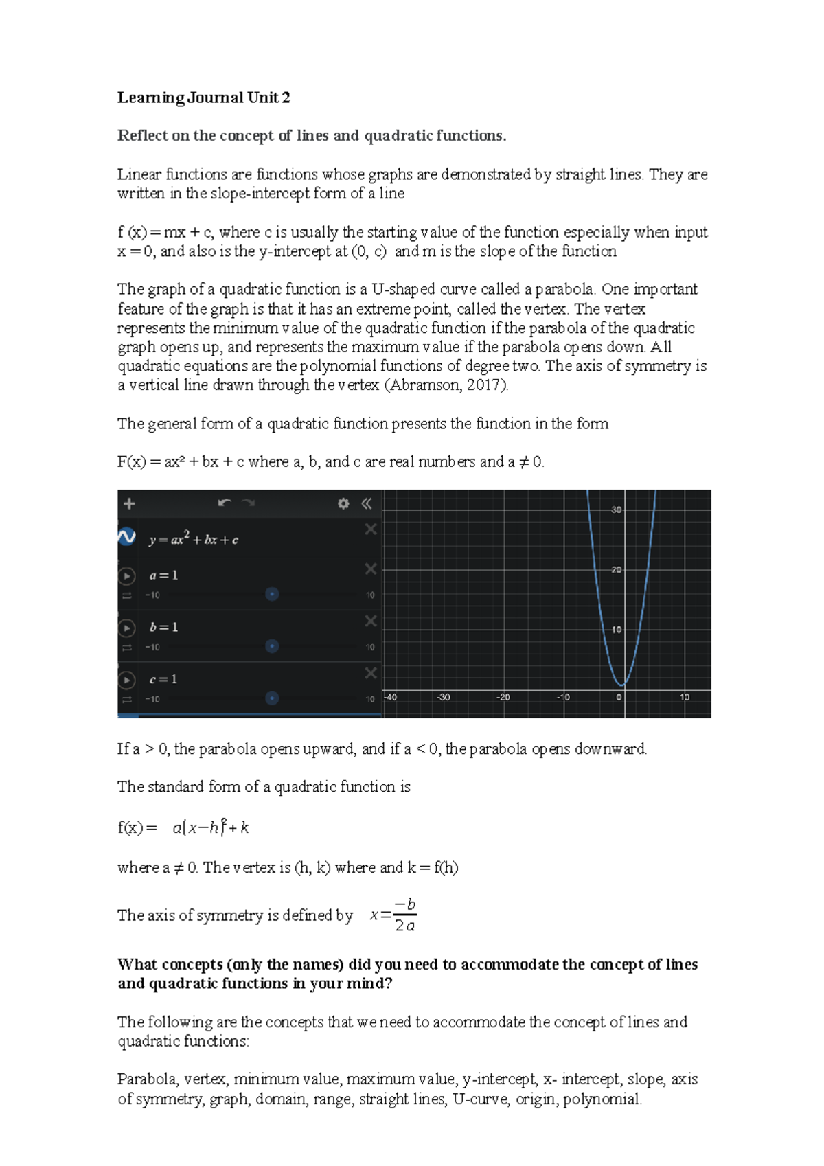 MATH1201 - Learning Journal Unit 2 - Learning Journal Unit 2 Reflect on ...