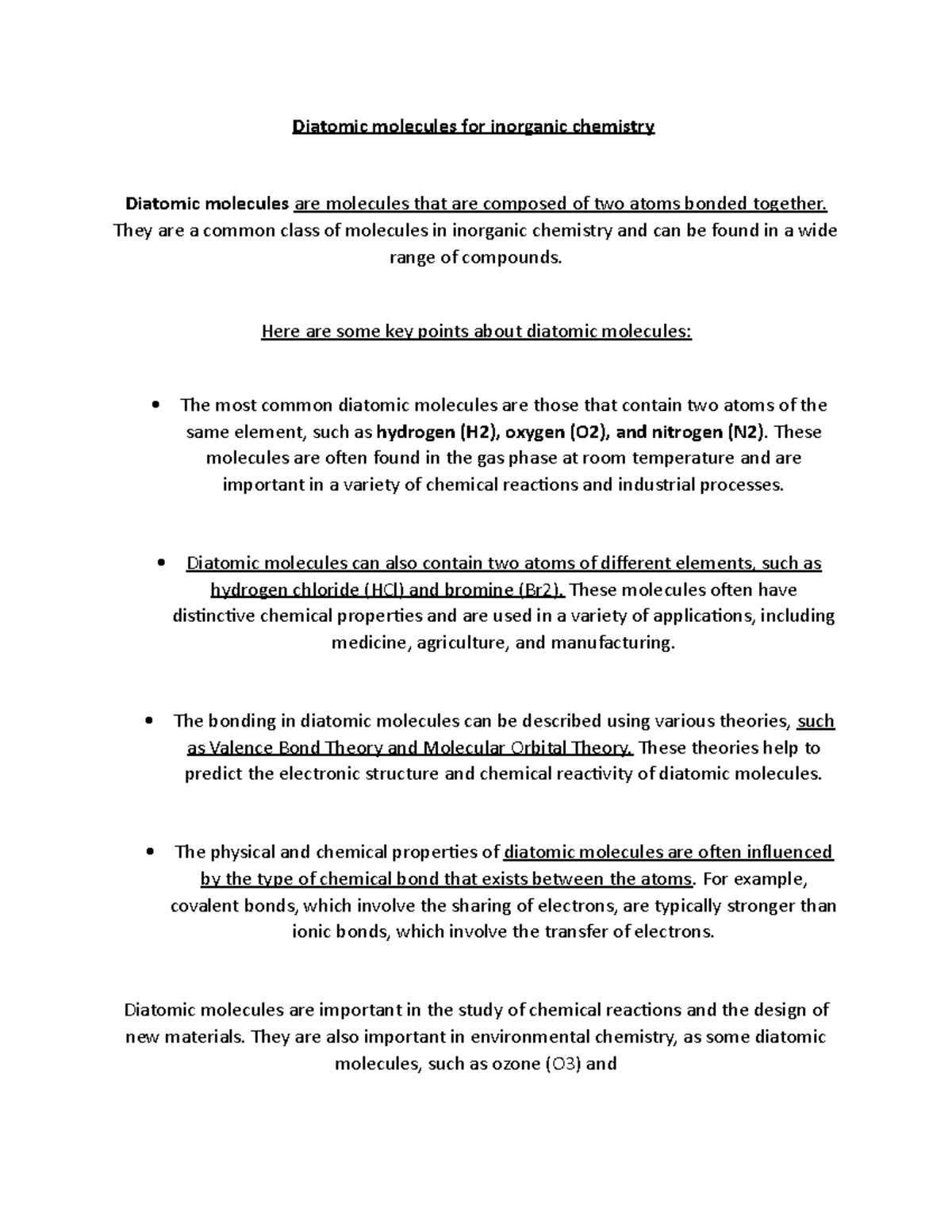 Document 88 (39) - Diatomic molecules for inorganic chemistry ...