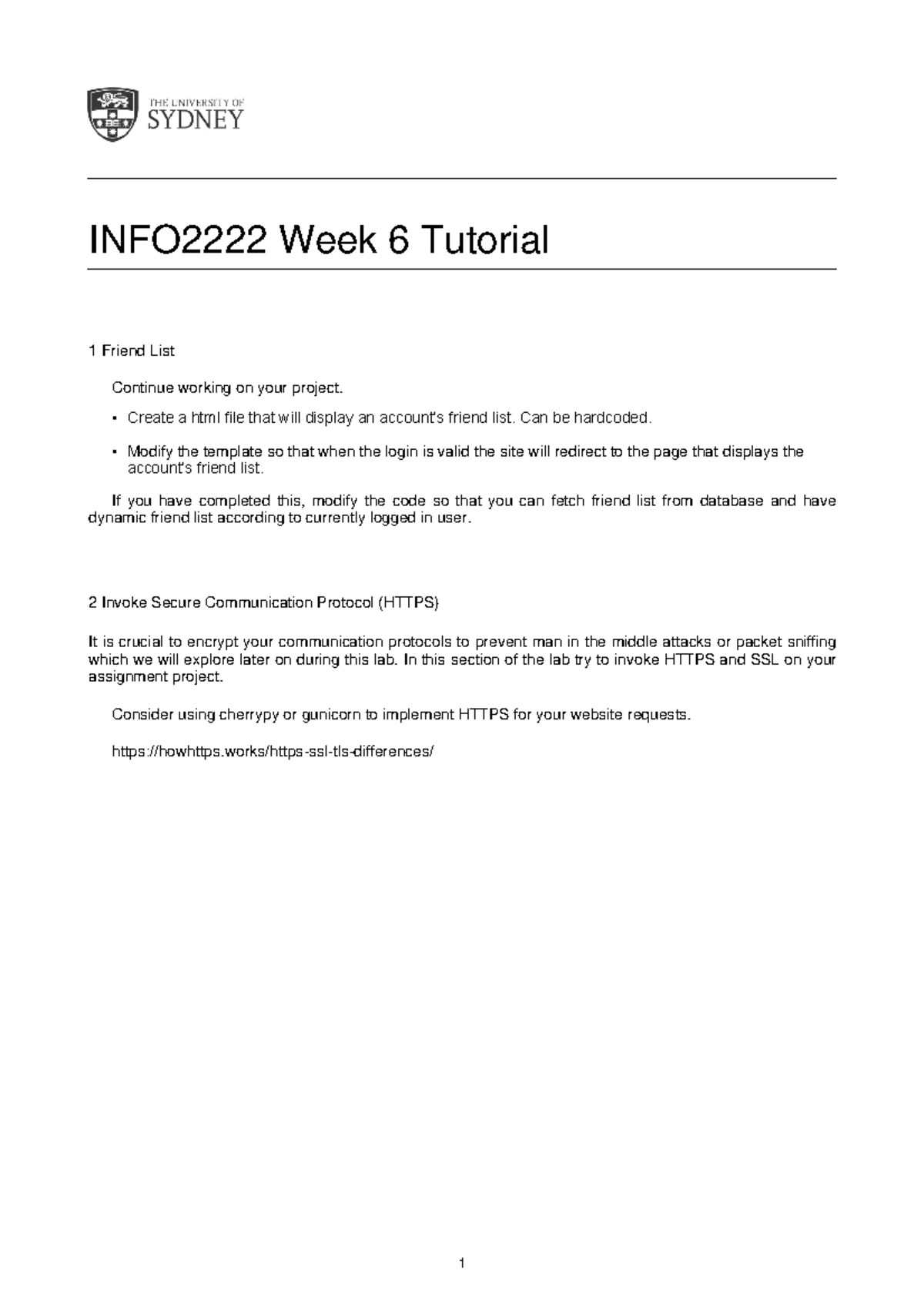 INFO2222 Tutorial 2 Week6 2023 - INFO2222 Week 6 Tutorial 1 Friend List ...