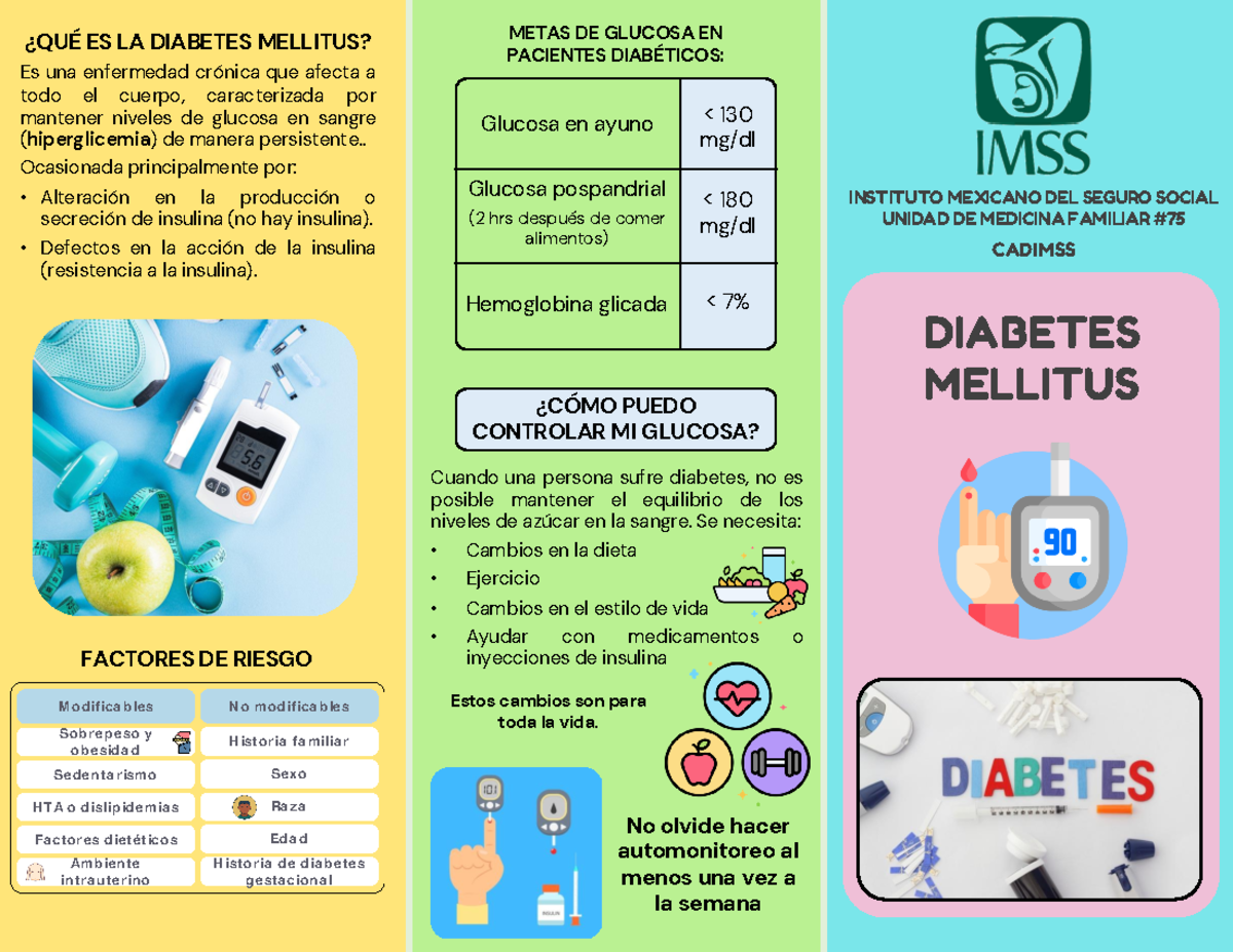 Triptico Diabetes Mellitus - INSTITUTO MEXICANO DEL SEGURO SOCIAL ...