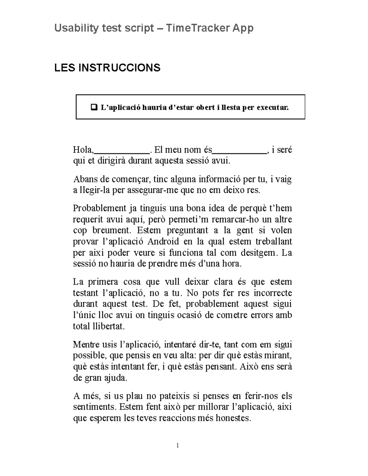 Usability TEST Script - Archivo necessario para realizar el último ...