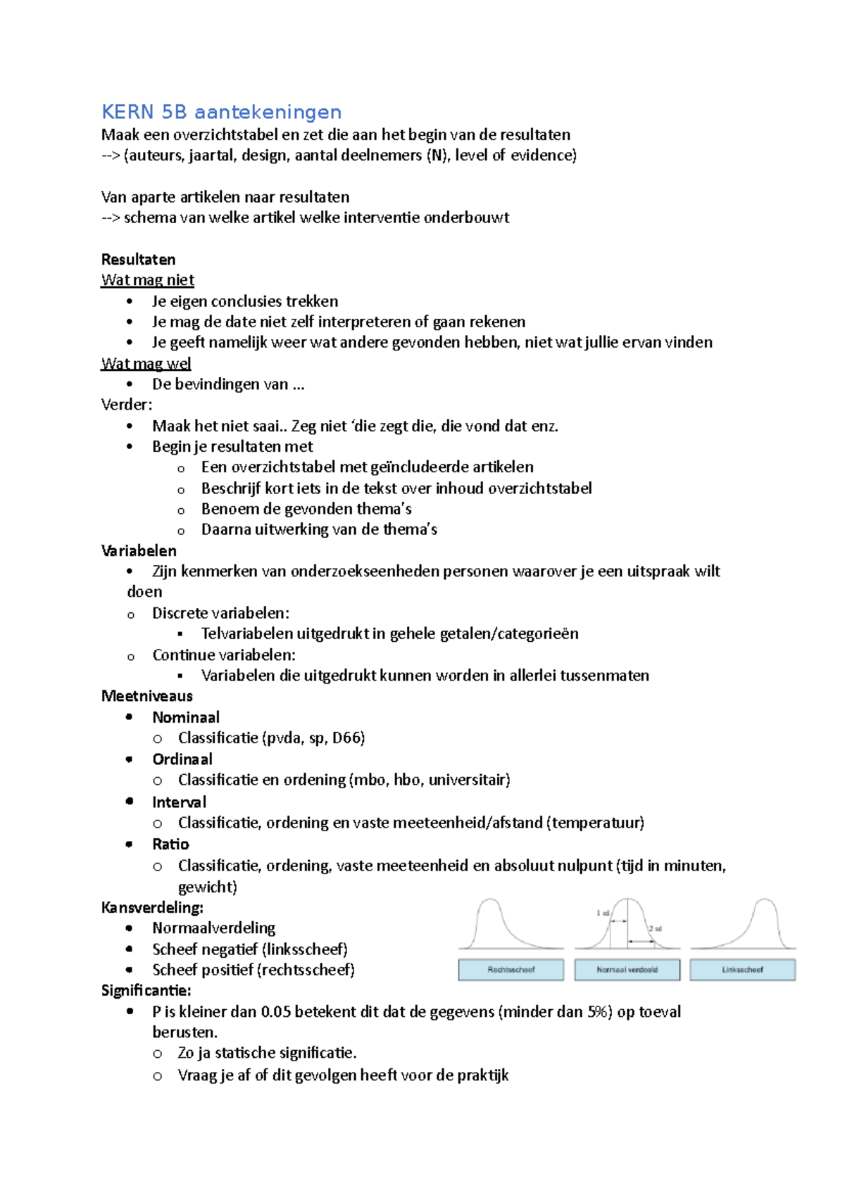 Kern 5B les aantekeningen - KERN 5B aantekeningen Maak een ...