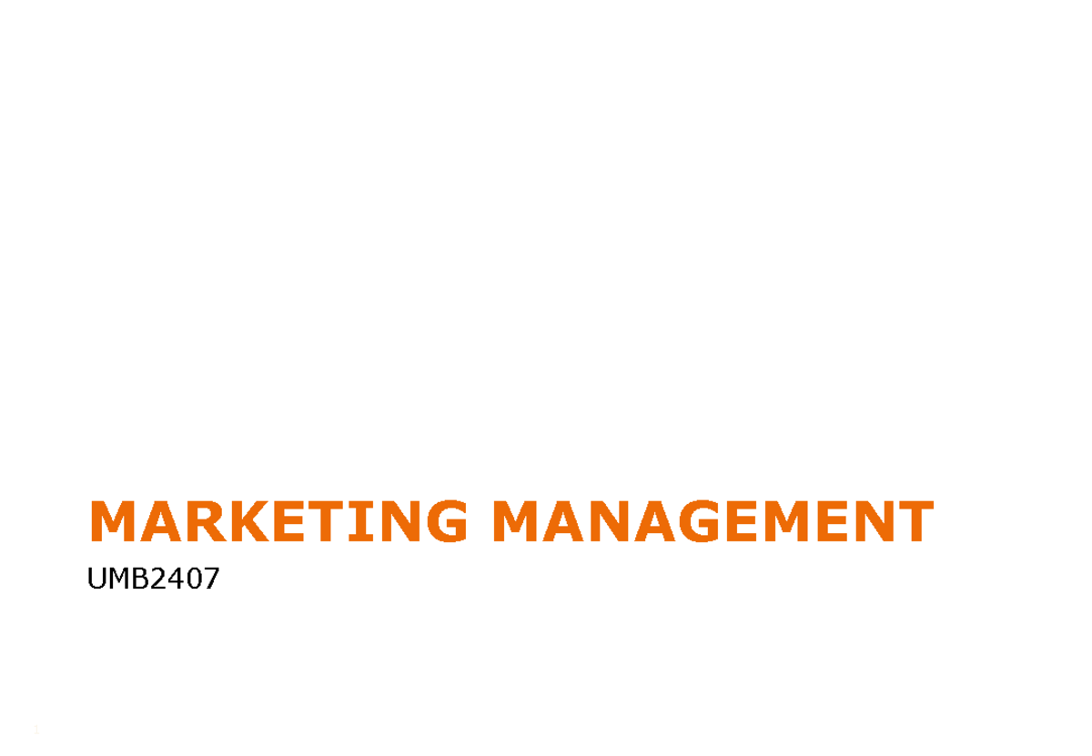 NOTE EMBM - Marketing Management - MARKETING MANAGEMENT UMB 1 Prentice ...