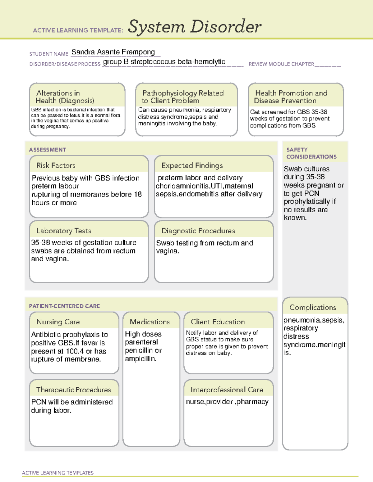 GBS - Active templates - ACTIVE LEARNING TEMPLATES System Disorder ...