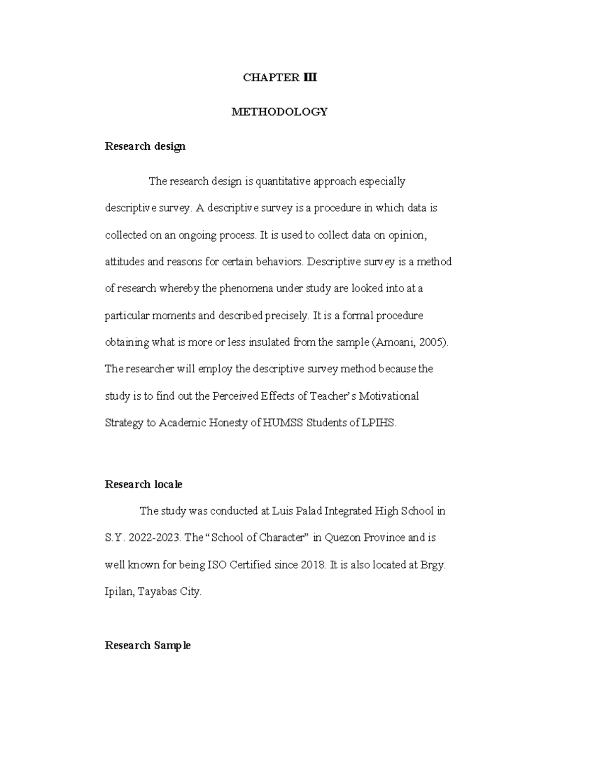 Chapter 3 (lili) - hjahxvxsx - CHAPTER III METHODOLOGY Research design ...