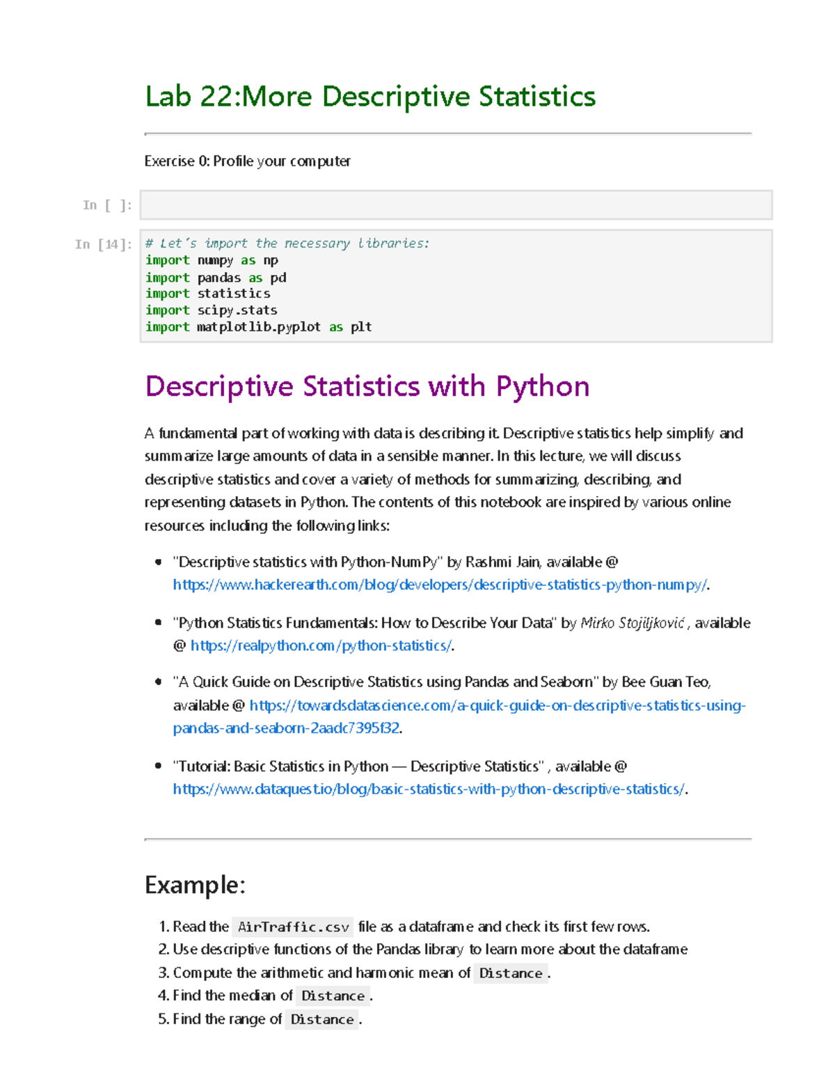 Lab 22:More Descriptive Statistics - Lab 22:More Descriptive Statistics ...