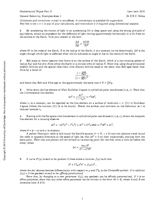 Exam 30 May 2016, questions - MATHEMATICAL TRIPOS Part III Monday, 30 ...