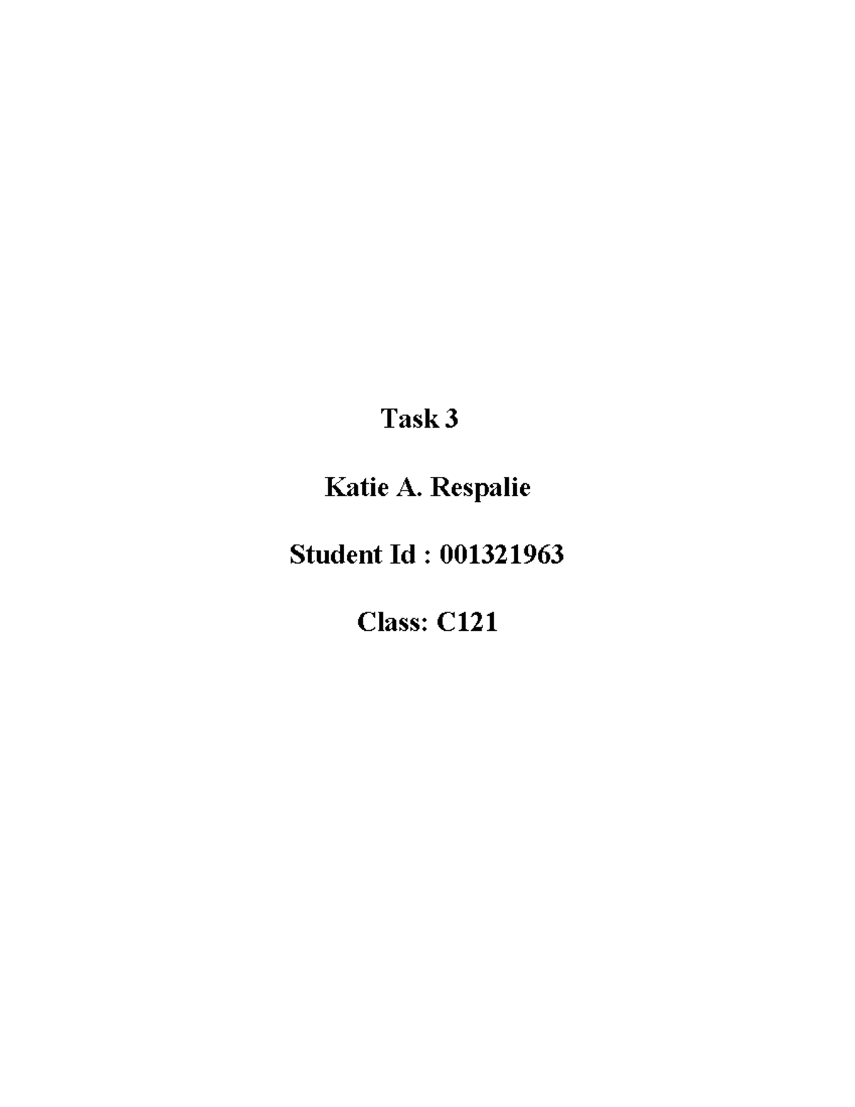 Task 3 us history - my passed paper - Task 3 Katie A. Respalie Student ...