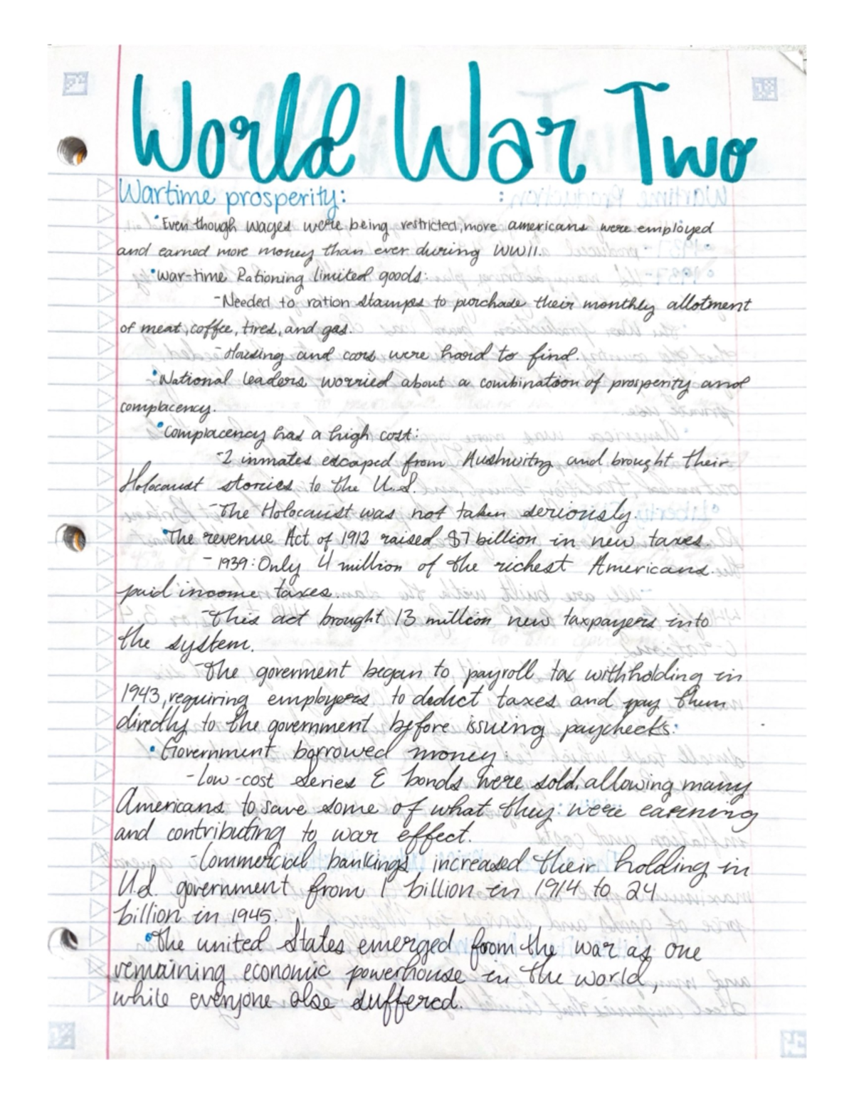 World war two - cornell notes - World War Two Wartime prosperity: Even ...