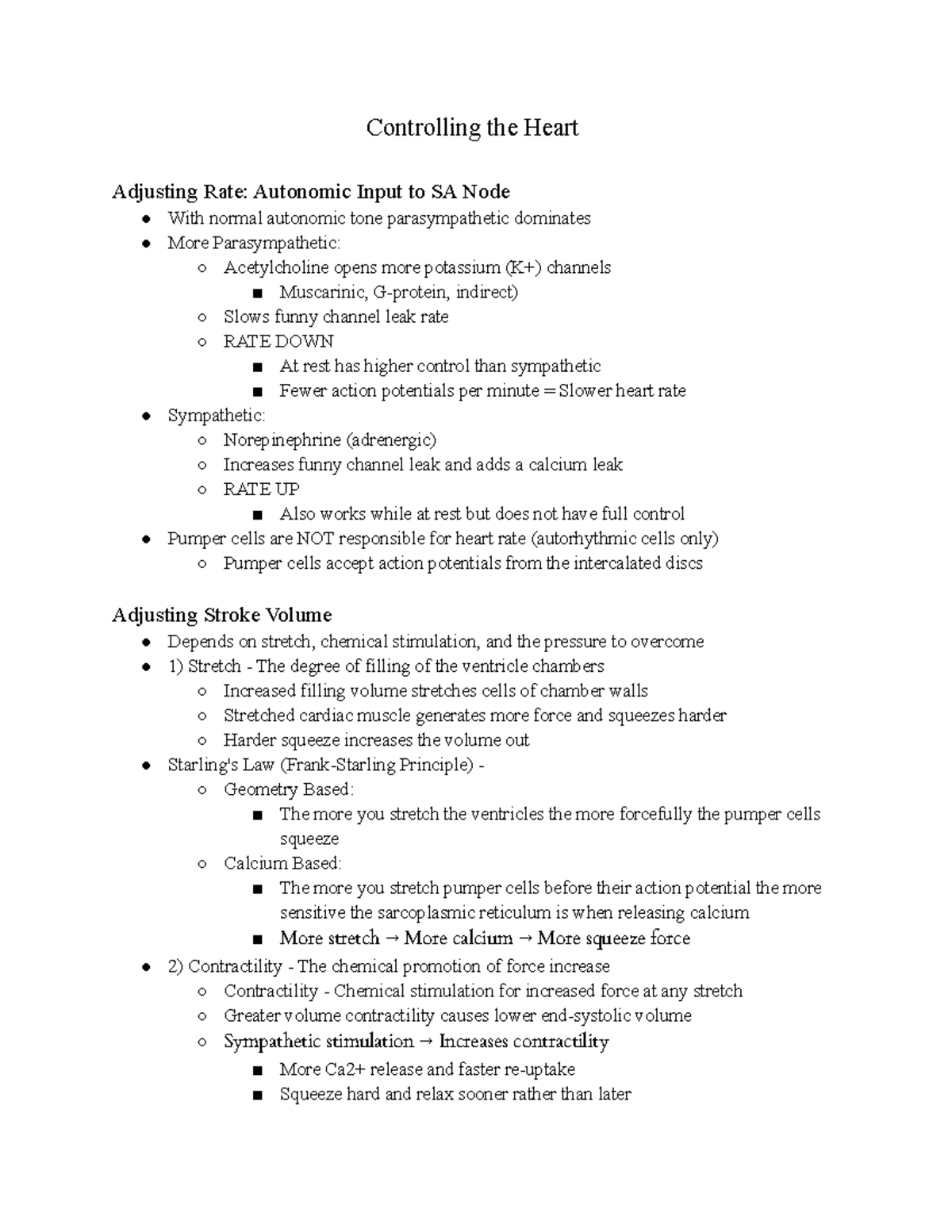 Controlling the Heart and its Components - Controlling the Heart ...