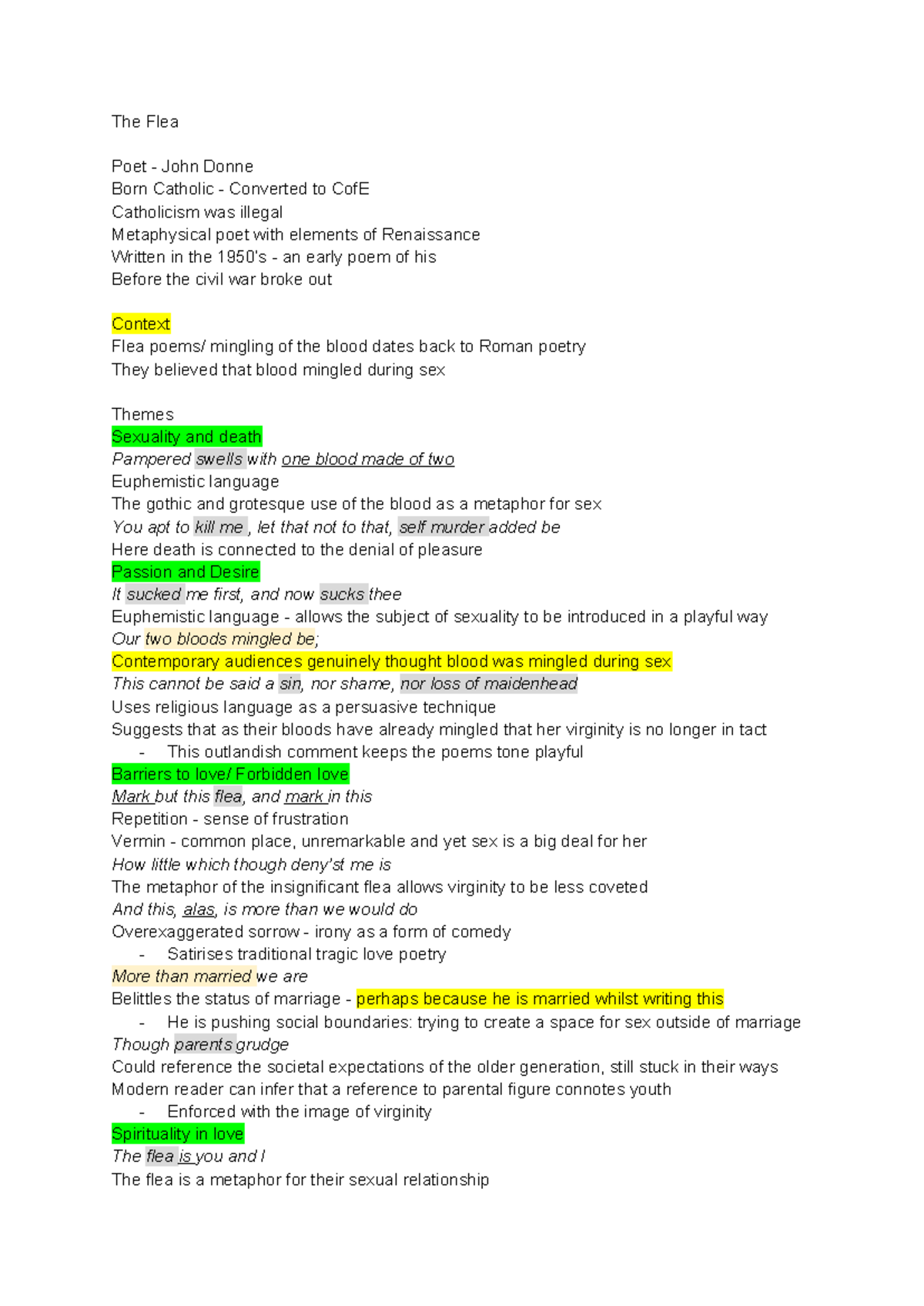 The Flea Analysis - The Flea Poet - John Donne Born Catholic ...